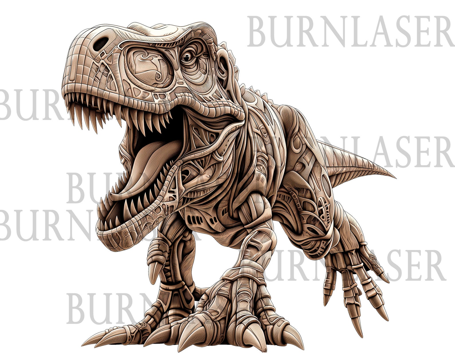 Dinosaur Laser Engraving File – 3D Illusion, PNG & Lightburn - Etsy