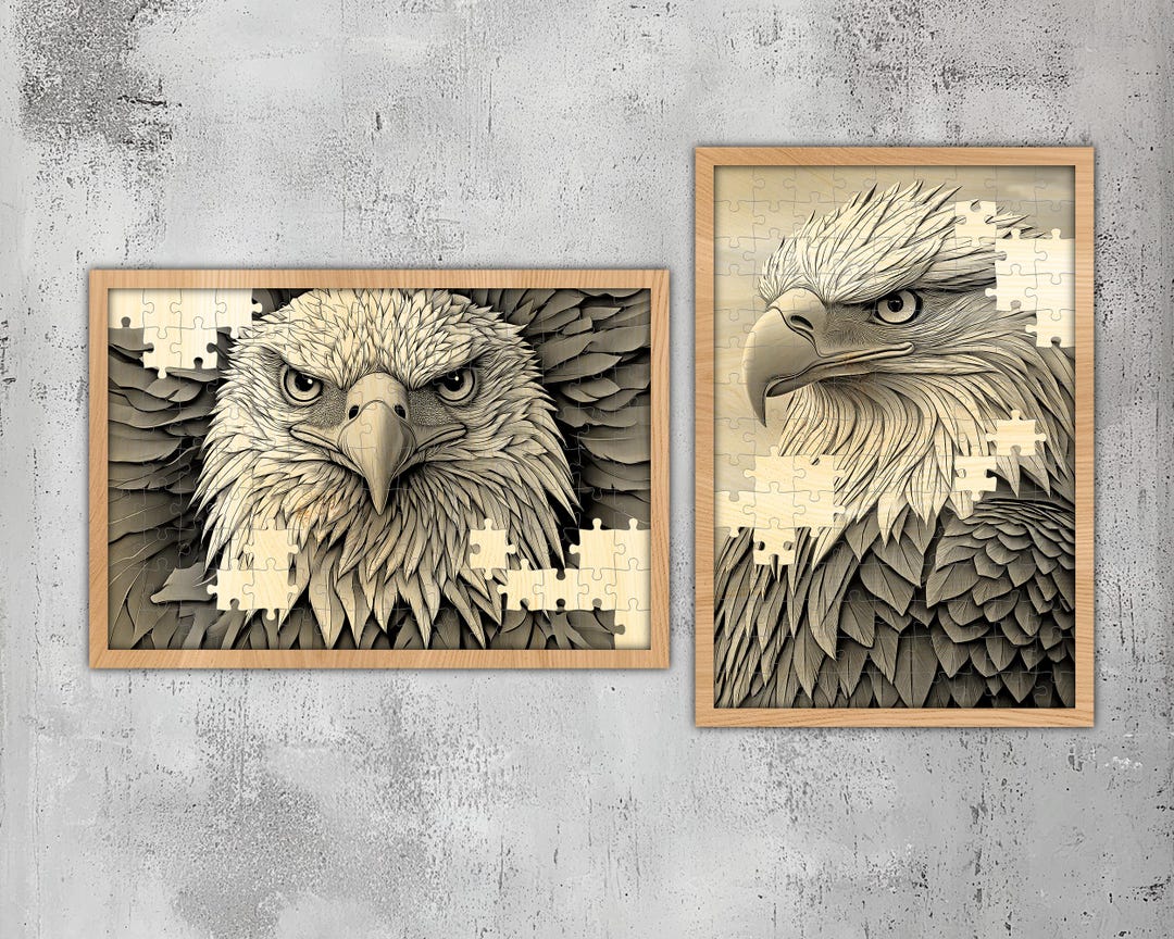 Laser Engraved PNG Eagle Puzzles | 135piece Jigsaw - Ready Cut File ...