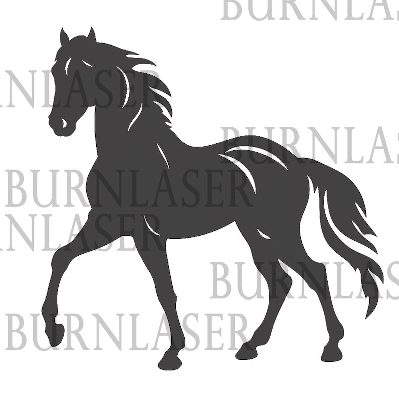 Pferd Laser Cut Dateien - SVG DXF Lightburn, Holzkunst (Digitaler ...