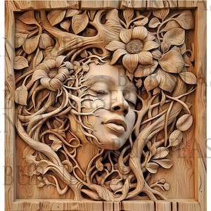 Dryad - PNG Laser Engraved File | Artful Wall Art | 3D Illusion Design ...