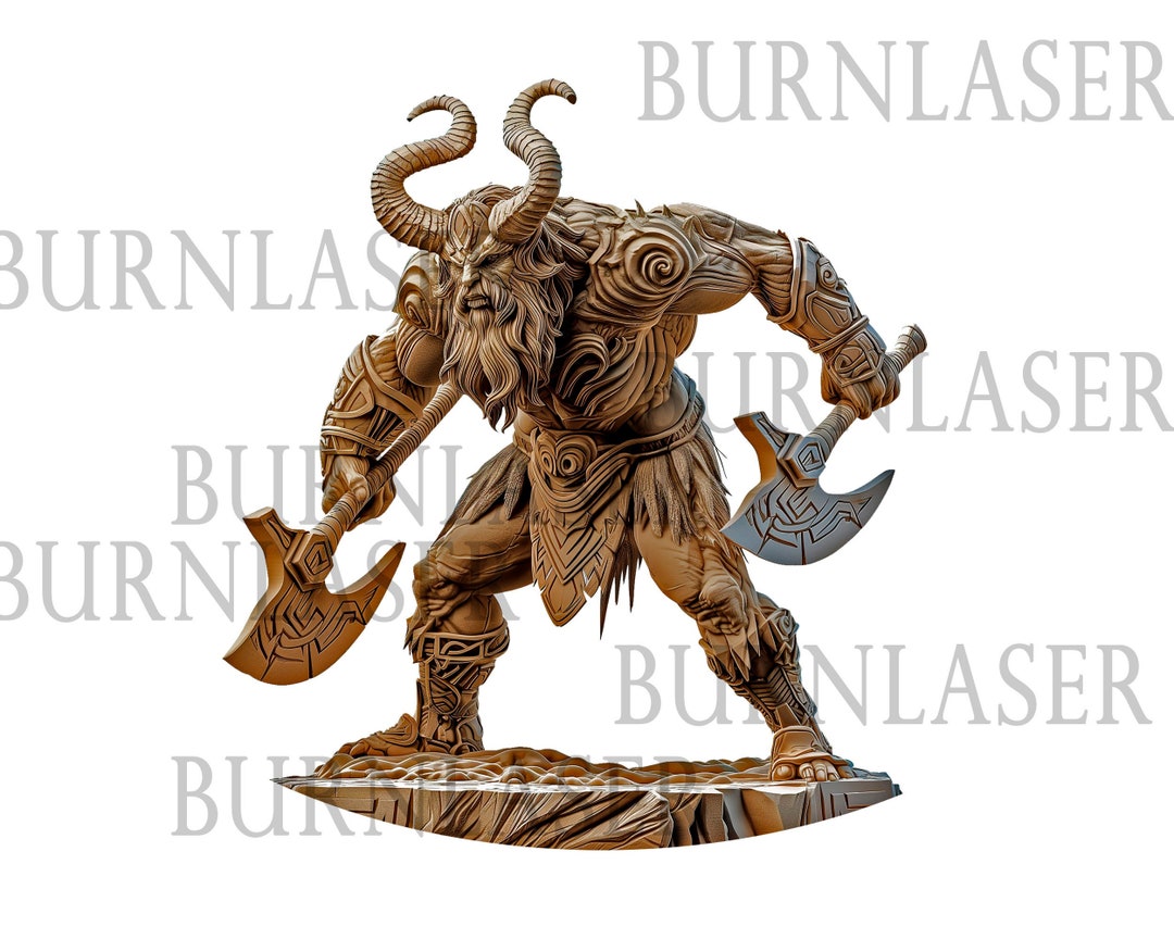 Minotaur - Laser Engraving File 3d Illusion | PNG and Lightburn File ...