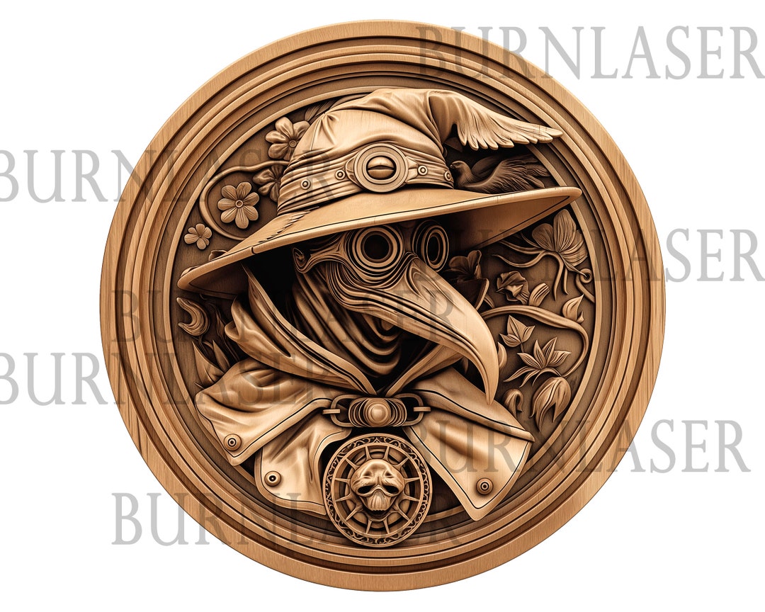 Laser Engraving PNG Plague Doctor 3D Illusion Laser Engraved Laser ...