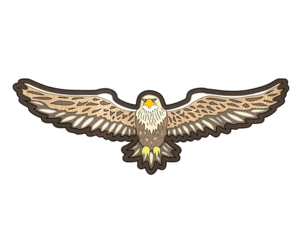 Layered Bald Eagle Laser Cut File – 3D Wood Art, CNC (digital Design ...