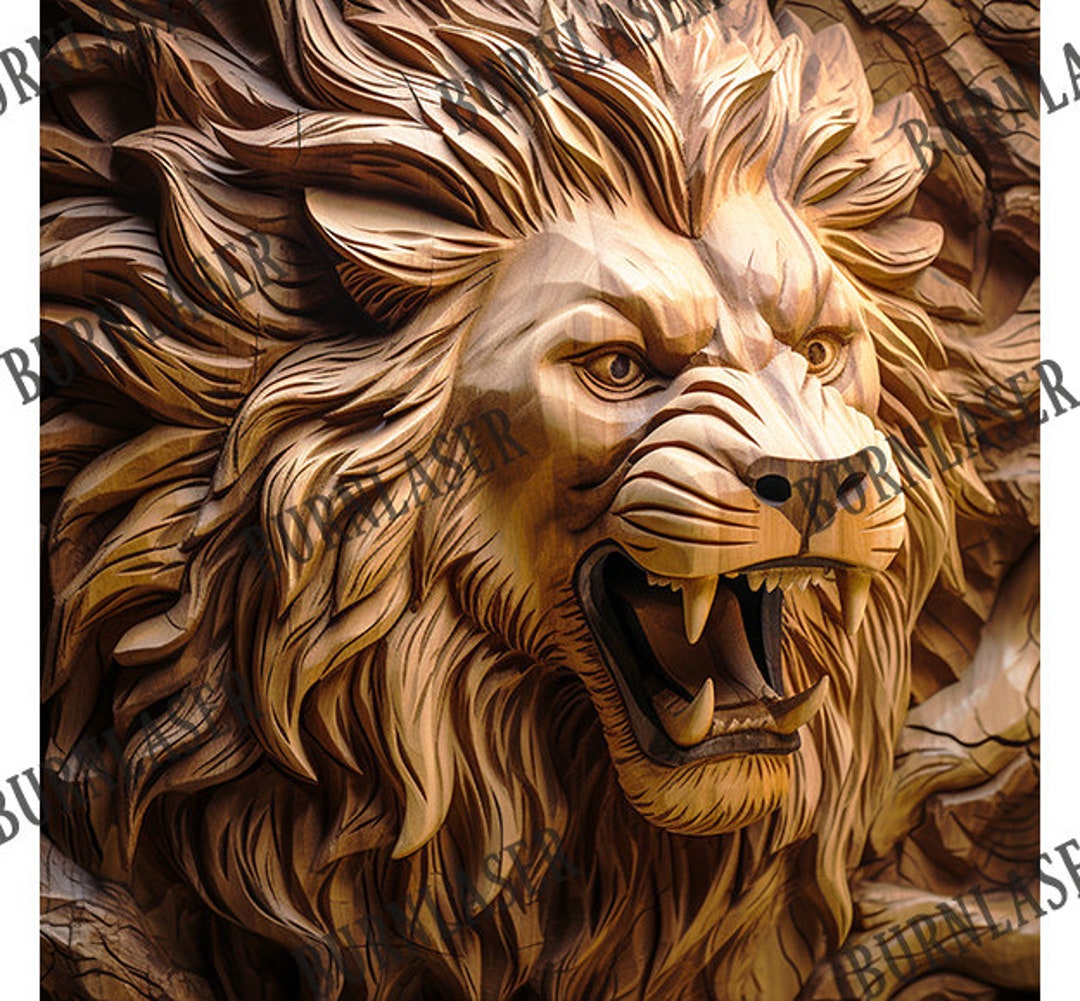 Laser Engraving File Lion Engraved PNG File Laser File Engraved Wood ...