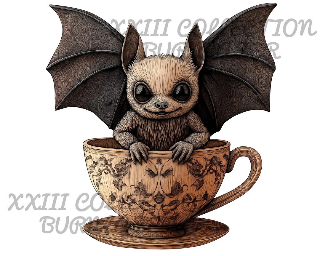 Laser Engraving PNG File: 3D Illusion Bat Inside a Mug Wall Art, Wood ...