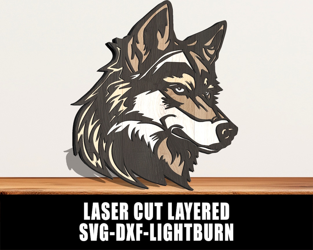 Wolf Laser Cut SVG DXF Lightburn Multilayer 4 Layers | 3D Project Laser ...