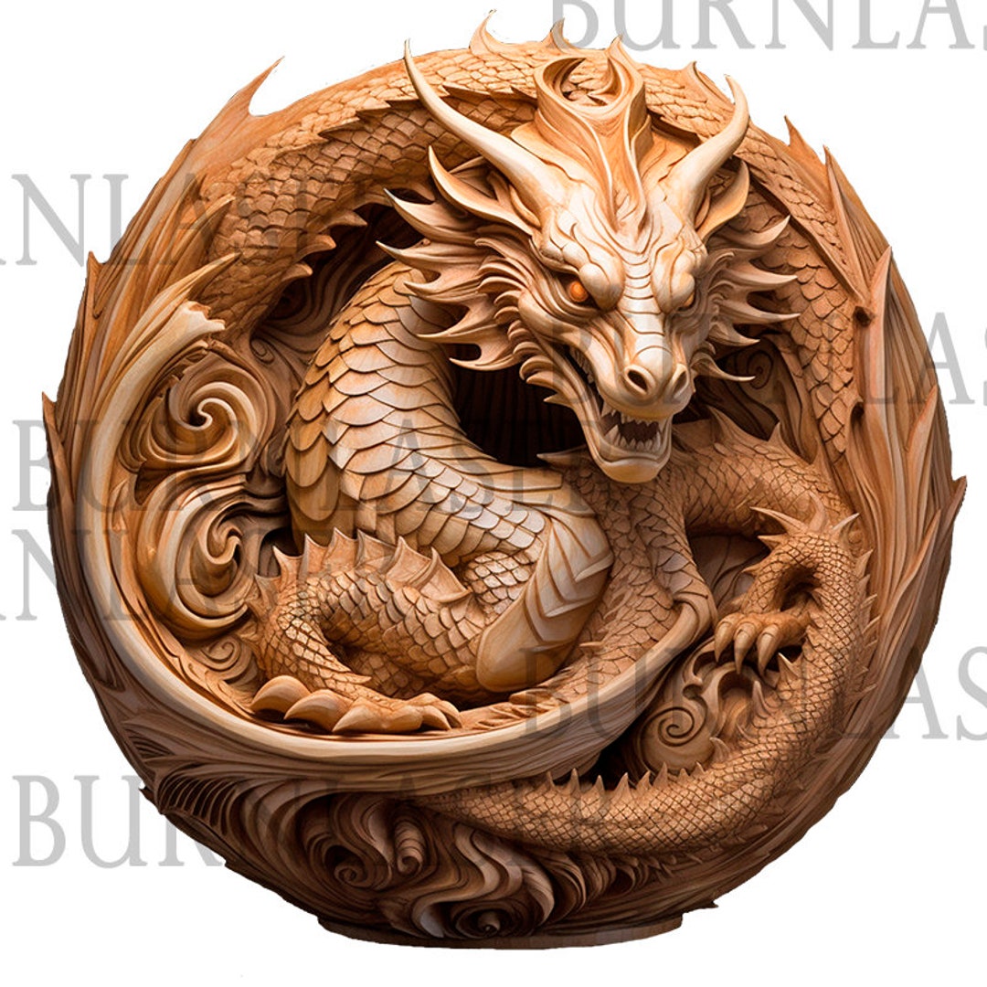Dragon - PNG Laser Engraved File | Artful Wall Art | 3D Illusion Design ...
