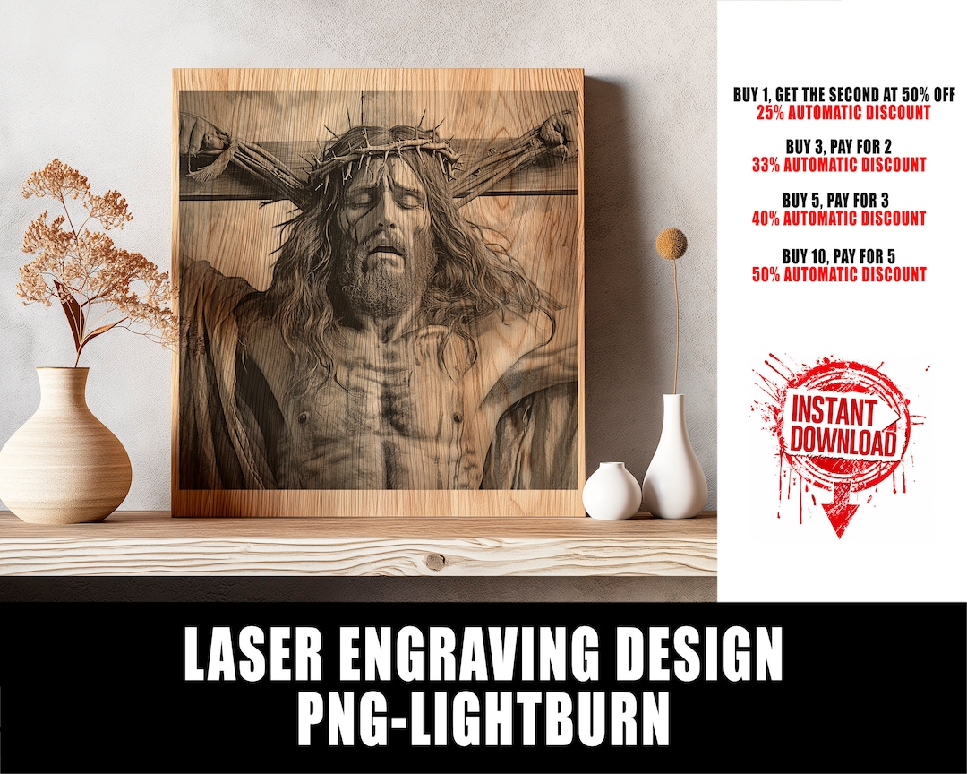 Jesus Laser Engraving File 3d Illusion PNG and Lightburn File Ready-to ...