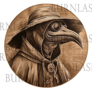 Plague Doctor - Laser Engraving File 3d Illusion | PNG and Lightburn ...