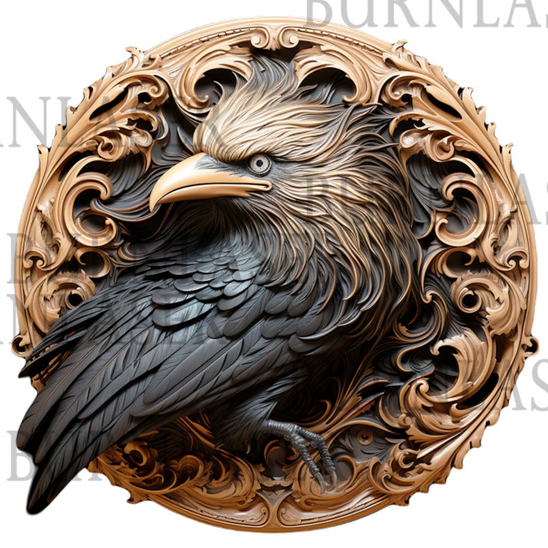 Laser Engraving | Crow Engraved | PNG Engraving | 3D Illusion | Laser ...