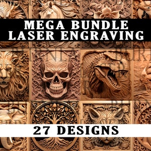 3D Illusion Laser Engraving Designs | 27 PNG Bundle (digital Download ...
