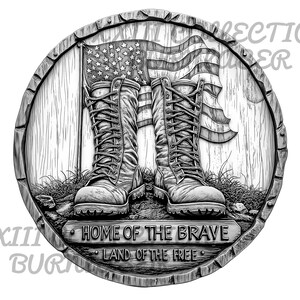 Laser Engraving PNG File: 3D Illusion Soldier Boots, Wood Decor ...