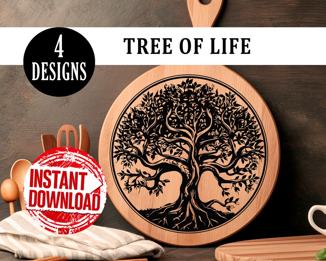Charcuterie Board | Tree of Life | Laser SVG | Cutting Board | Laser ...