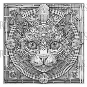 Mystical Cat - Laser Engraving PNG | Lightburn Engraving File | 3d ...