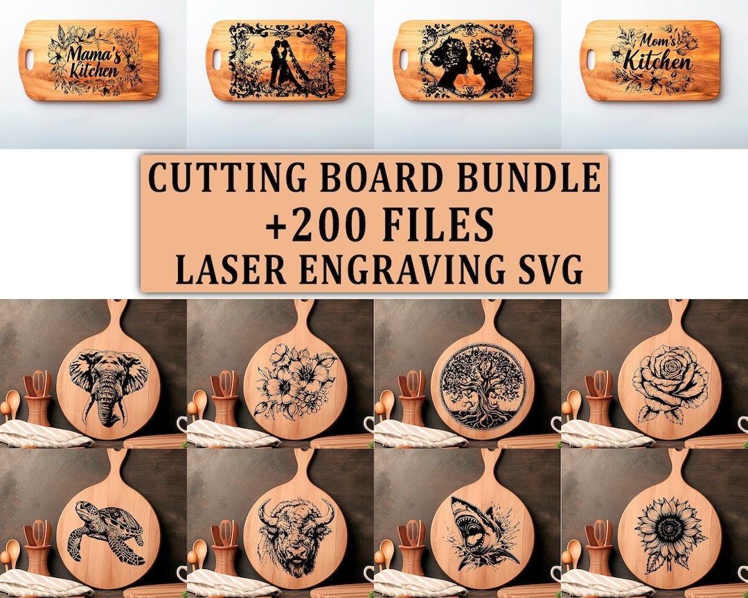 SVG Bundle for Laser Engraving and Sublimation - Charcuterie and Cutting Boards Designs - +200 ...