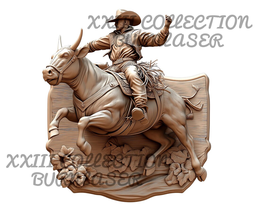 Cowboy Bull Laser Engraving Design | 3D Illusion PNG File - Etsy