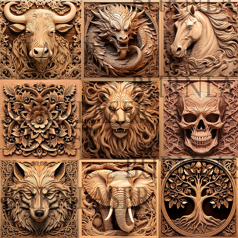 Bundle X27 Laser Engraving PNG 3D Illusion Engraved Laser Ready Digital ...