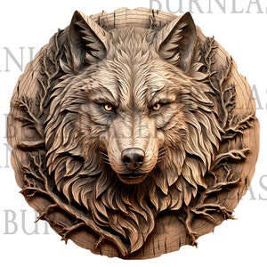 Wolf - Laser Engraving File 3d Illusion | PNG and Lightburn File ...