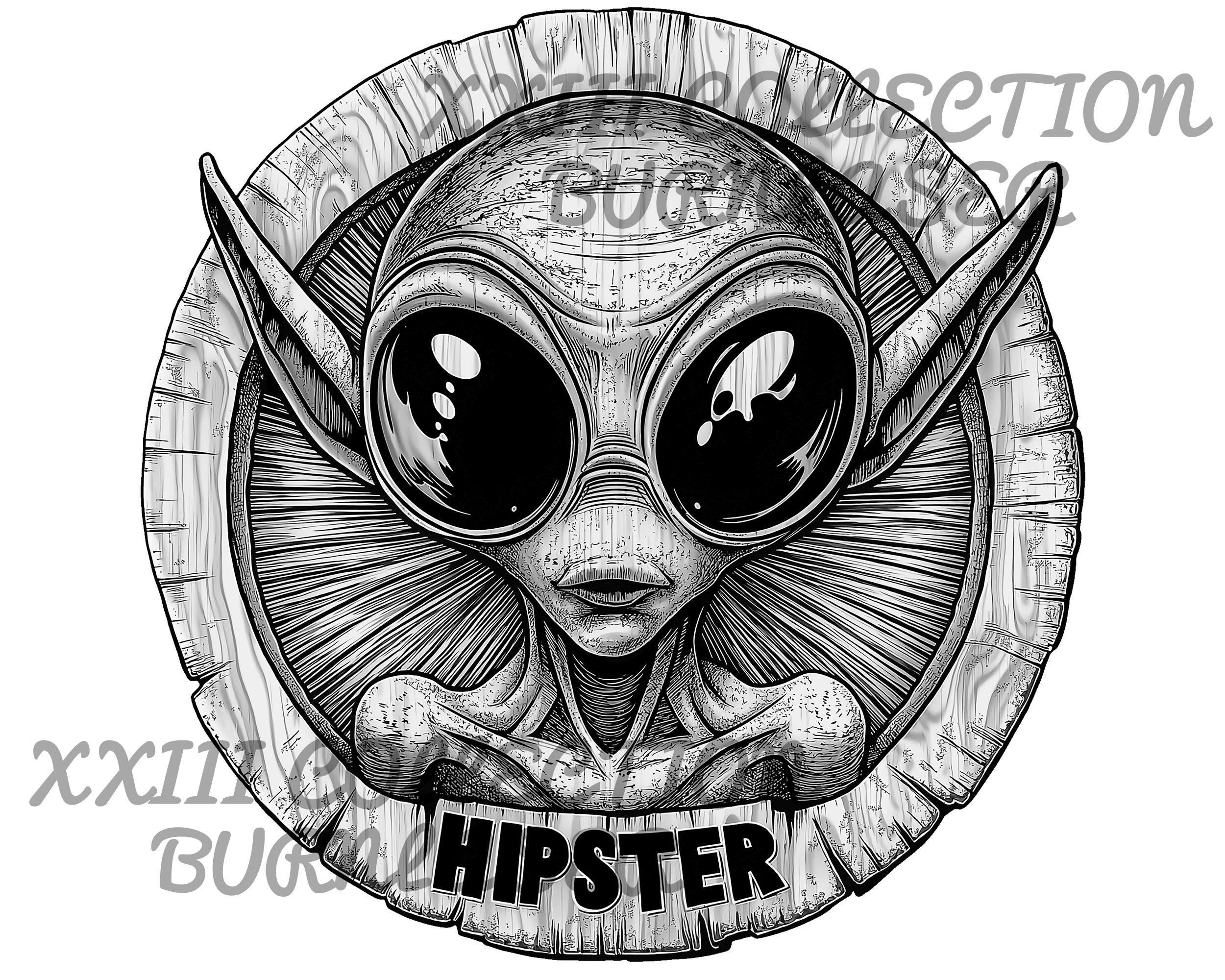 3D Alien Laser Engraving File: Mythical Wall Art (PNG, Lightburn) - Etsy