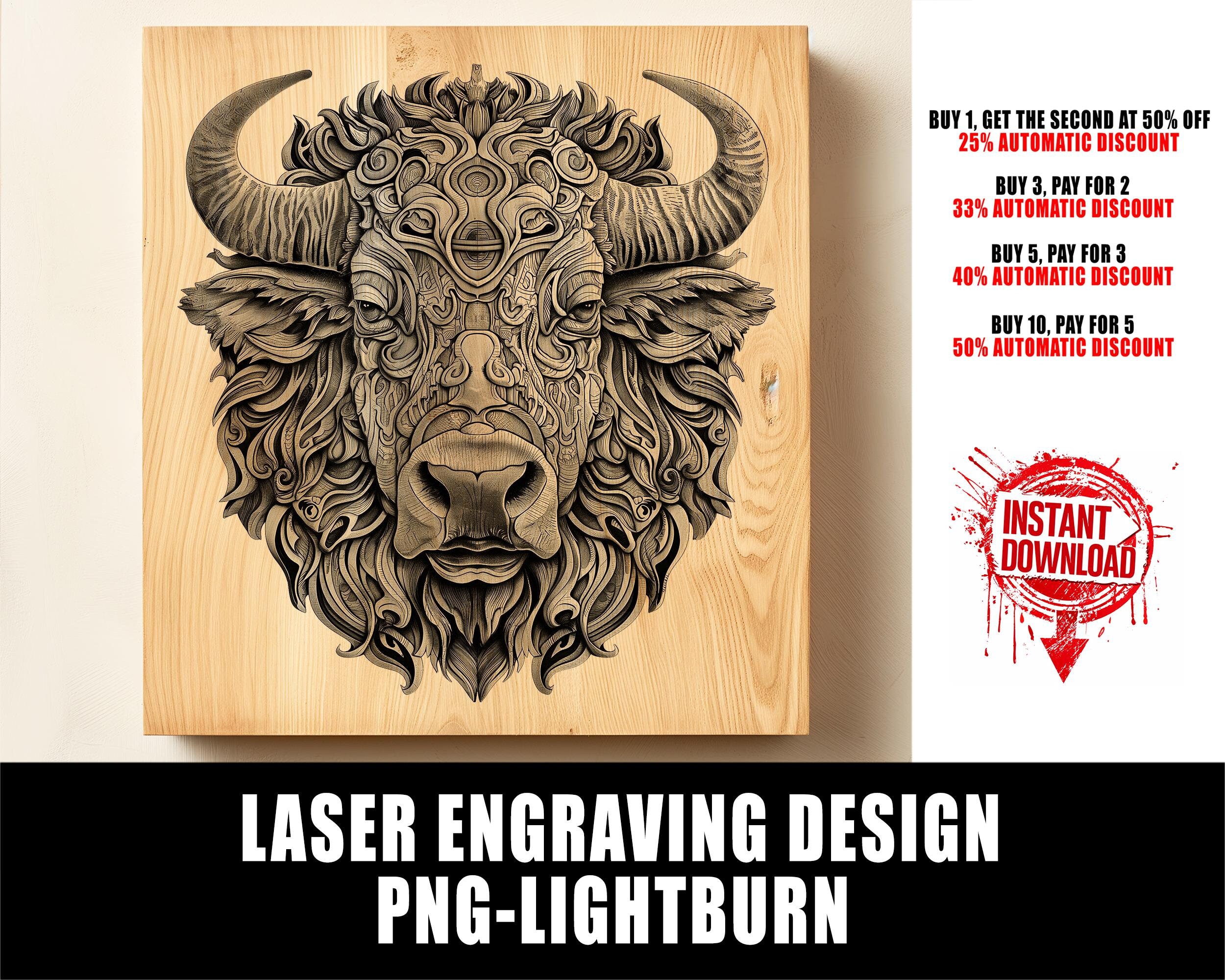 3D Bison Laser Engraving File – PNG & Lightburn (digital Download) - Etsy