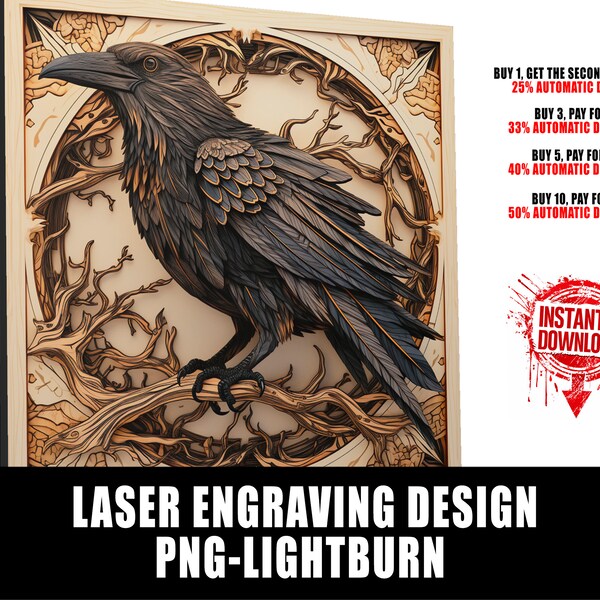 3d Raven Laser File - Etsy