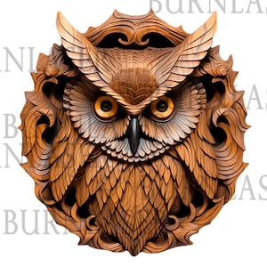 Owl - Laser Engraving File | Laser Engraving PNG | Laser Ready | 3D ...