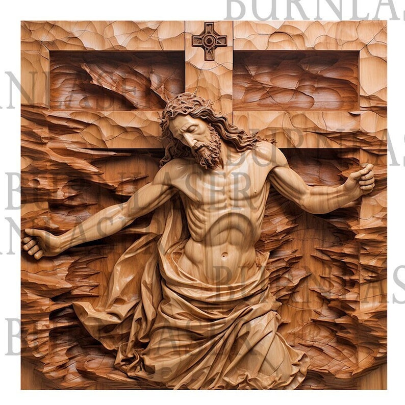Jesus Christ 3D Illusion Laser Engraving File (PNG, Lightburn) - Etsy