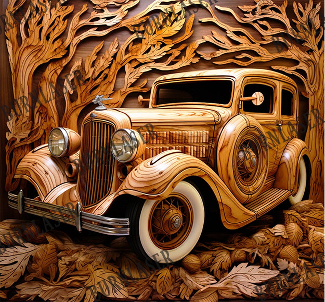 Classic Car Laser Engraving File | 3D Illusion PNG (digital Download ...
