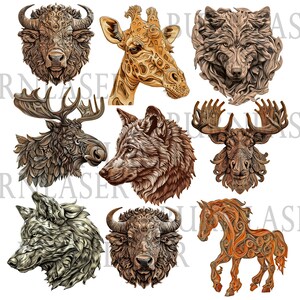 Bundle X60 Laser Engraving PNG | Laser Engraved Animals | 3D Illusion ...