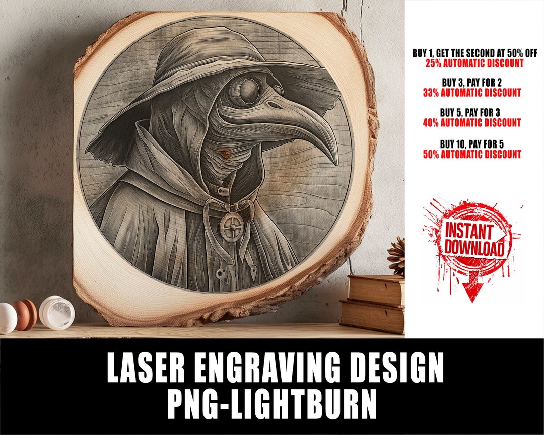 Plague Doctor - Laser Engraving File 3d Illusion | PNG and Lightburn ...