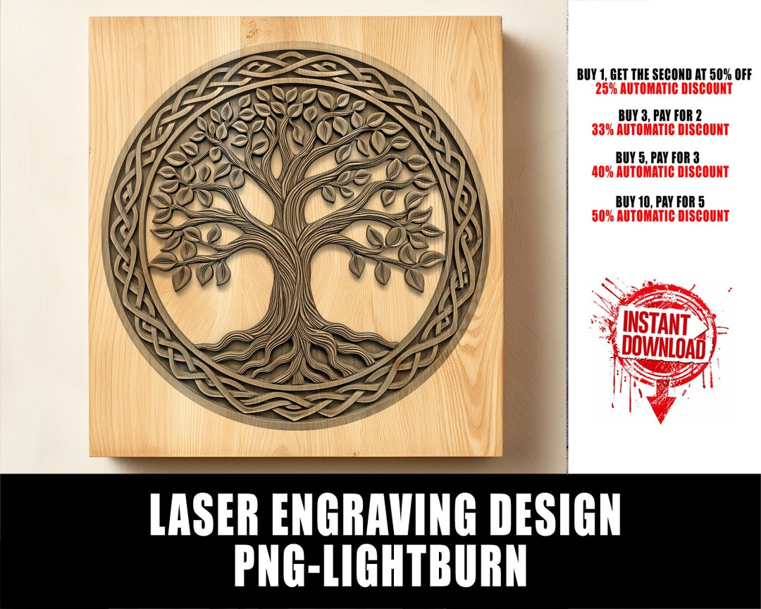 Laser Engraving | Tree of Life | PNG Engraving | 3D Illusion | Laser ...