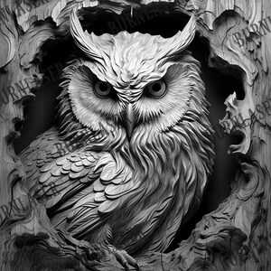 Laser Engraving PNG | Owl Engraved | Laser Decor | 3D Illusion | Laser ...