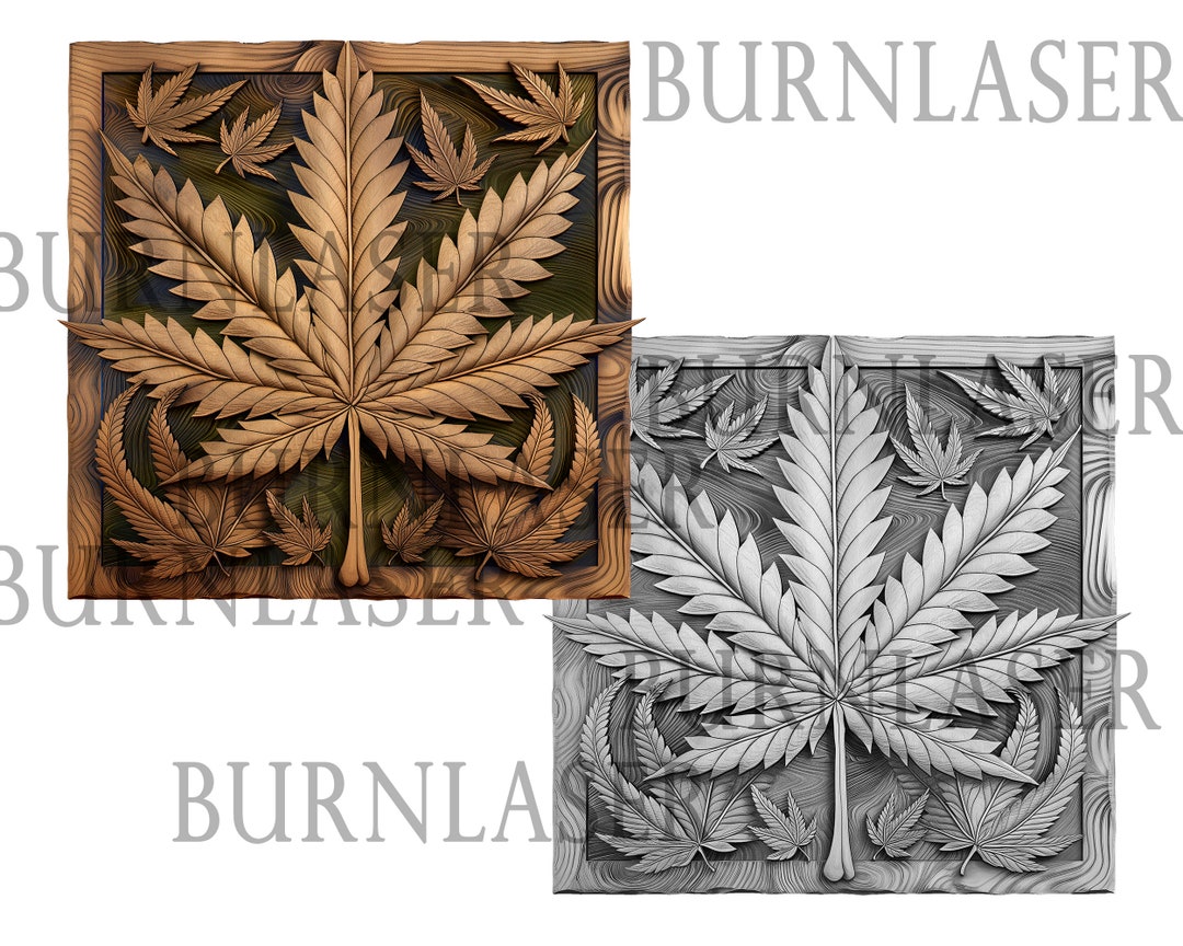 Weed - Laser Engraving PNG 3d Illusion | Lightburn Engraving File ...