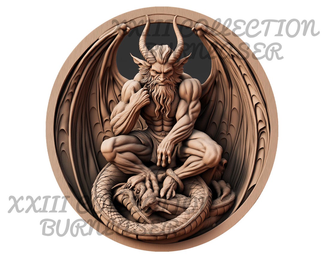 Laser Engraving PNG File: 3D Illusion Demon, Wood Decor, Lightburn ...