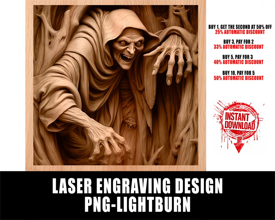 Laser Engraving PNG 3D Illusion Engraving Laser-ready Digital Design ...