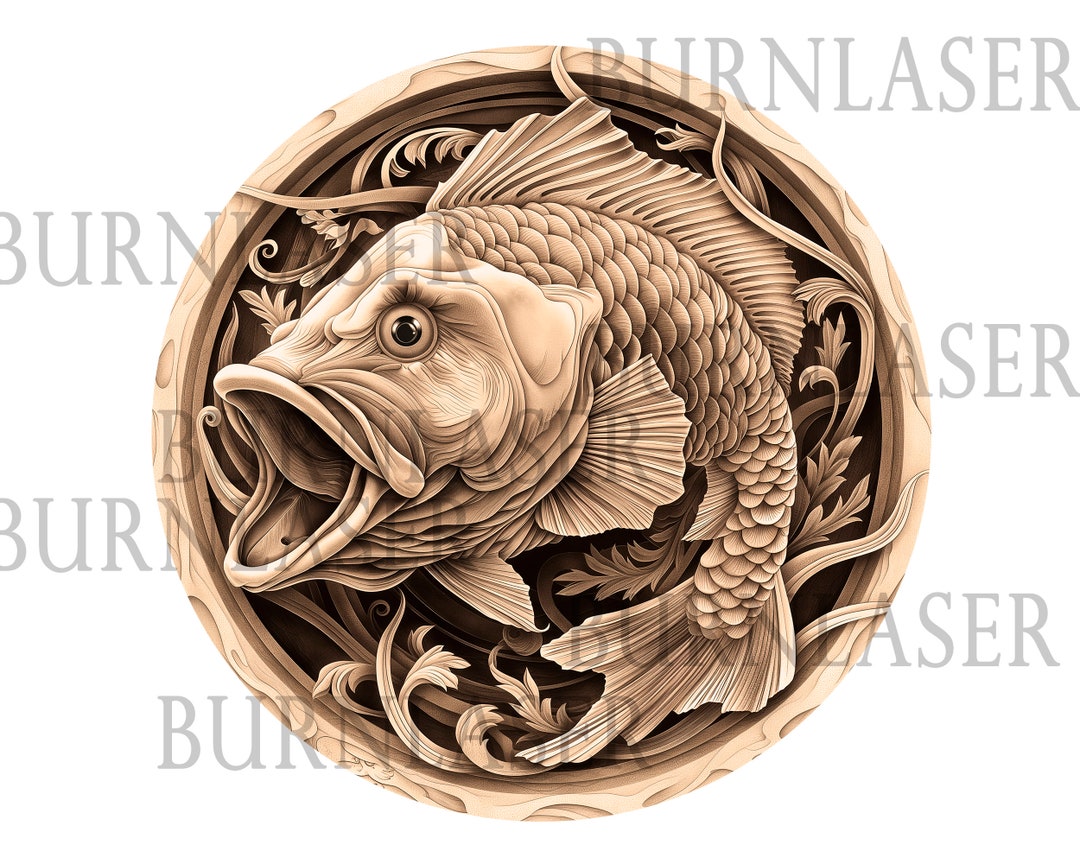 Fishing - Laser Engraving File 3d Illusion | PNG and Lightburn File ...