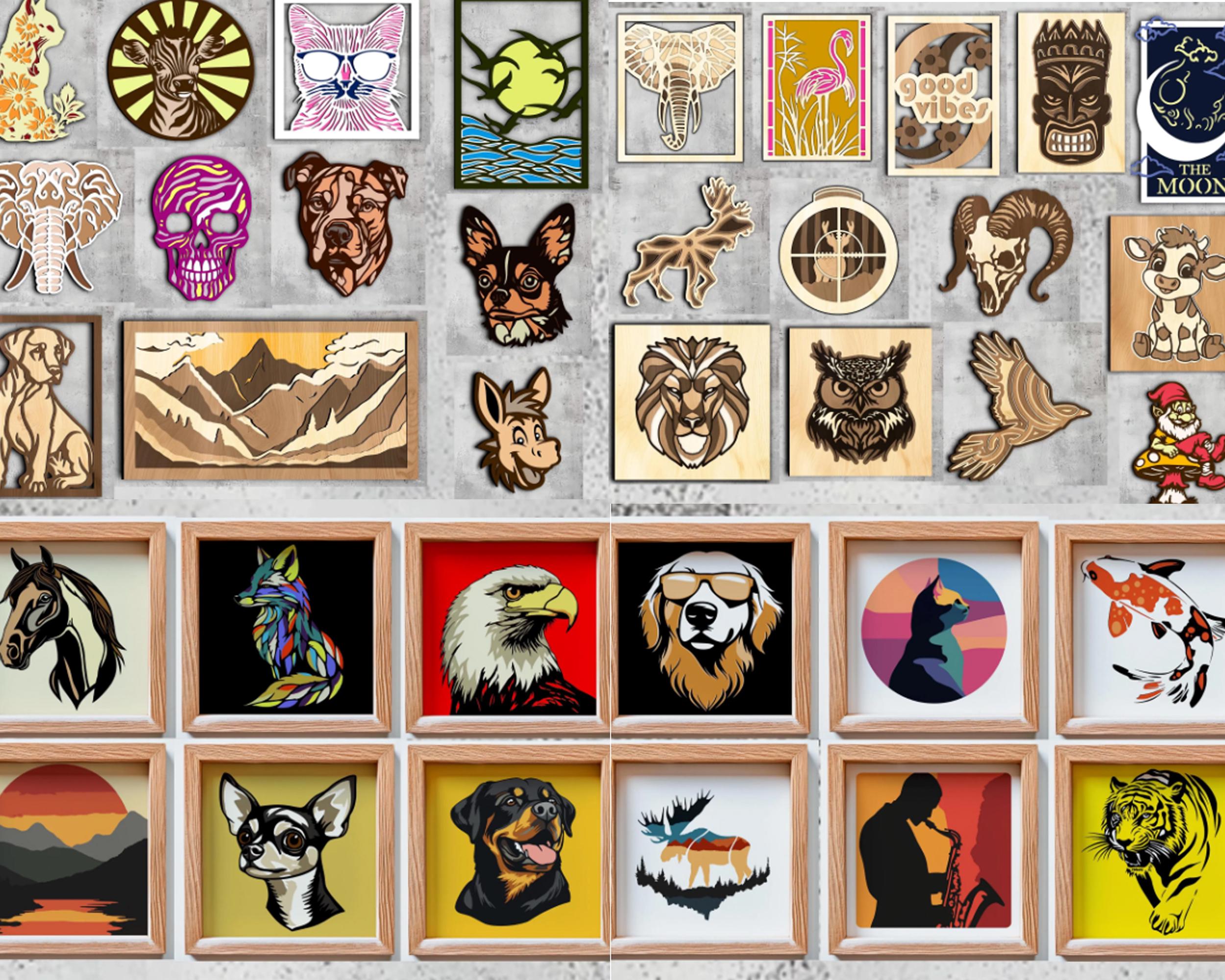 200 Multilayer Laser Cut Files – SVG DXF Lightburn, CNC Designs ...