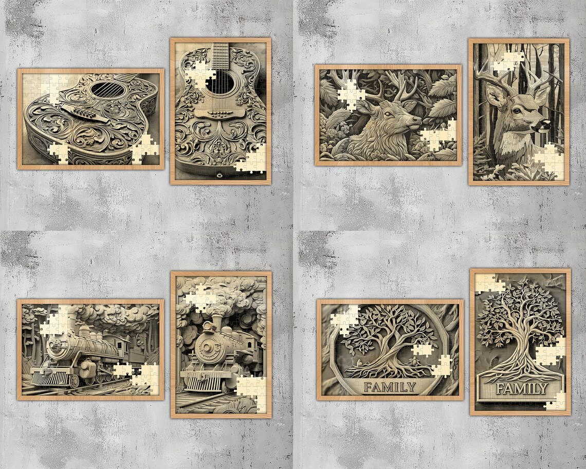 3D Illusion Puzzle Designs – Laser Engraving Files, Lightburn Optimized ...