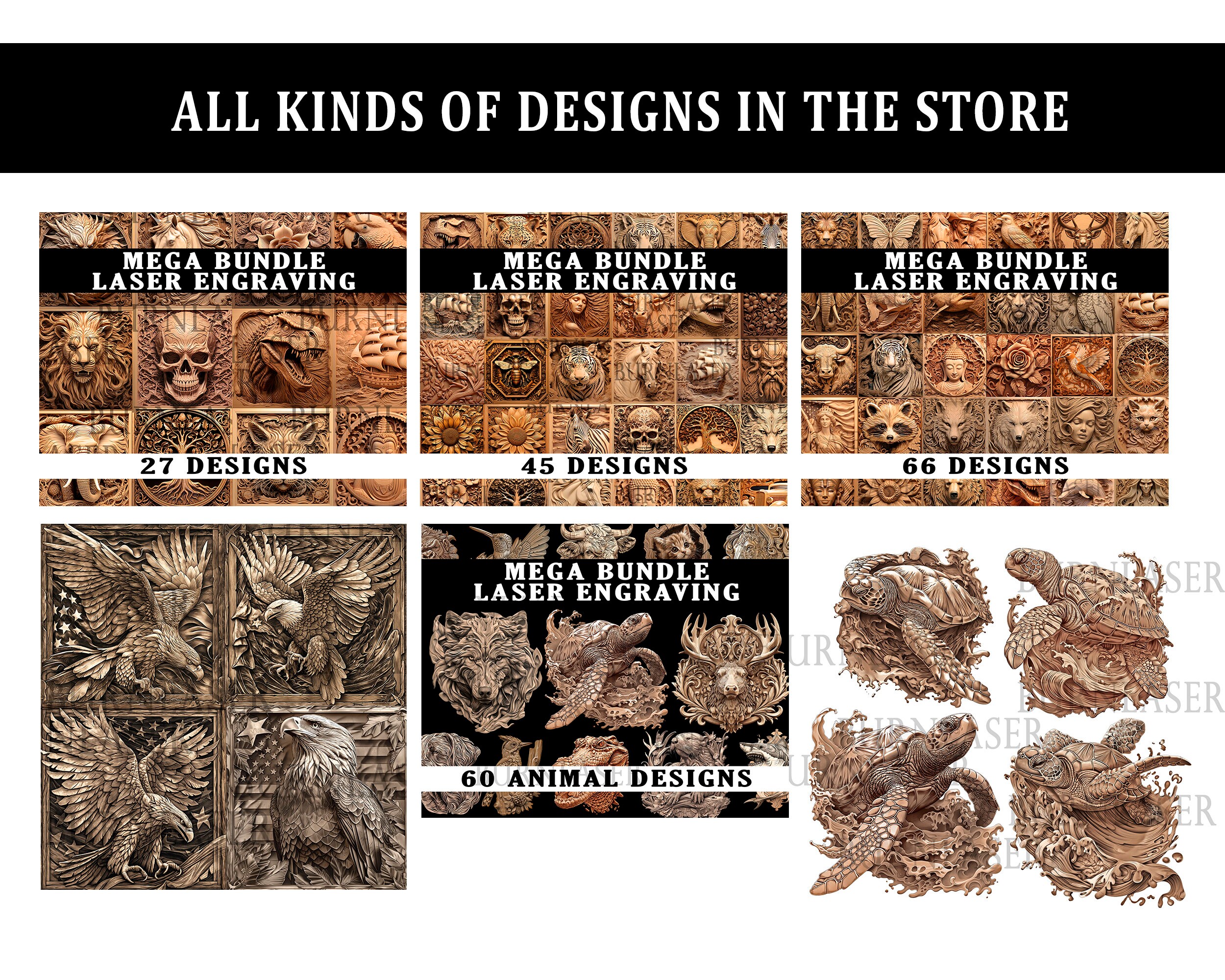 Laser Engraving Designs | 3D Illusion PNG Bundle, Lightburn Ready ...
