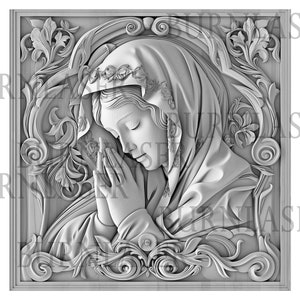 Virgin Mary Laser Engraving File – 3D Illusion Wall Art (PNG ...