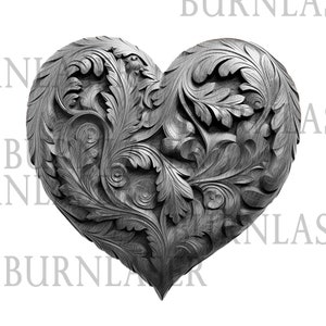 Laser Engraving | Heart Engraved | PNG Engraving | 3D Illusion | Laser ...