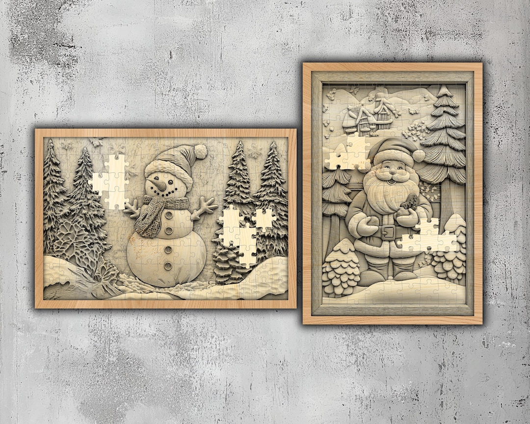 Laser Engraved PNG Christmas Puzzles | 135-piece Jigsaw - Ready-to-cut ...