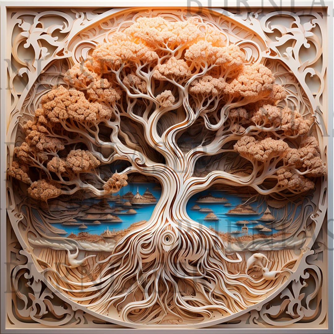 Laser Engraving Tree of Life PNG Engraving 3D Illusion Laser Ready ...