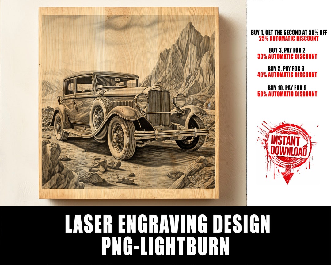 Classic Car - PNG Laser Engraved File | Artful Wall Art | 3D Illusion ...