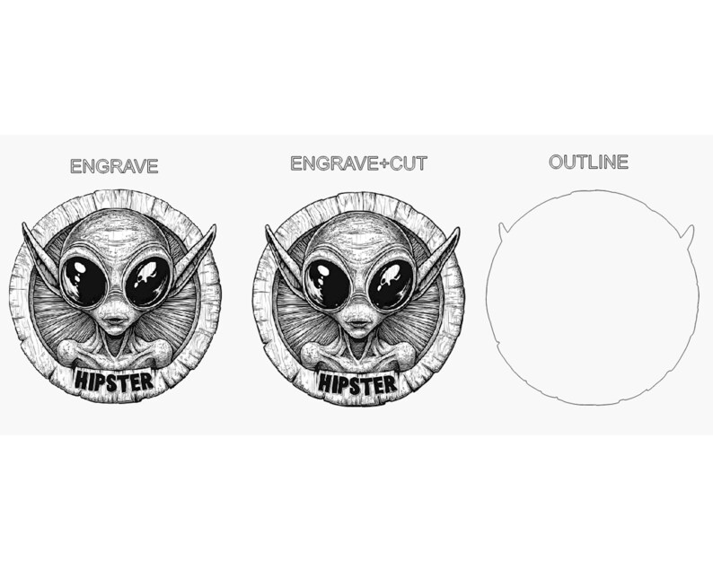 3D Alien Laser Engraving File: Mythical Wall Art (PNG, Lightburn) - Etsy