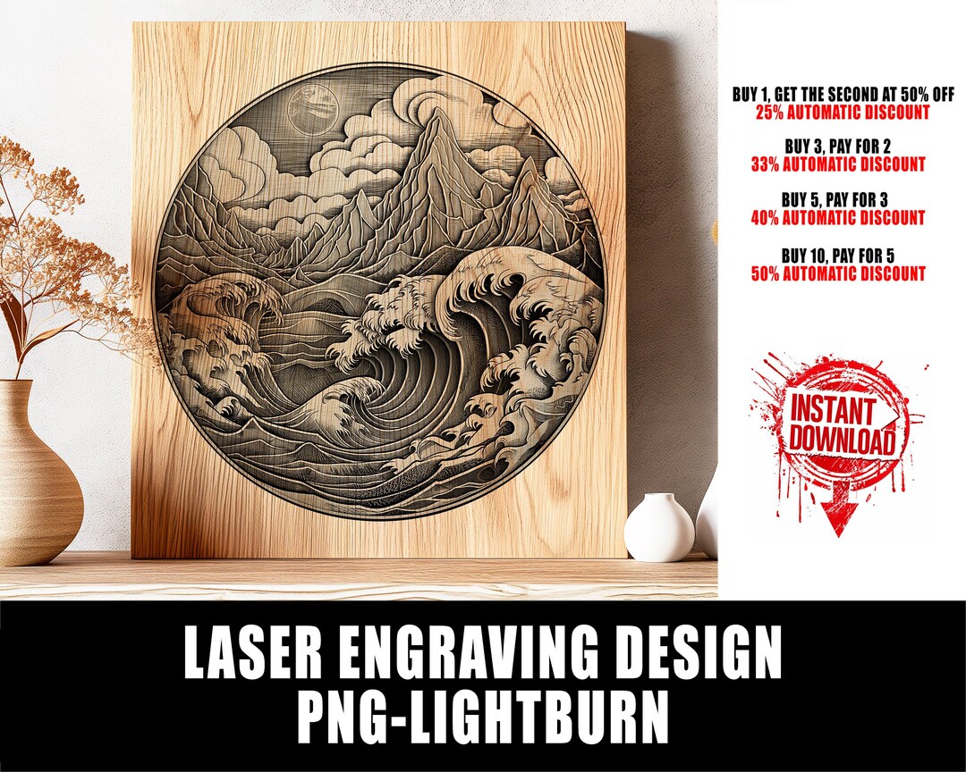 3D Laser Engraving File – Landscape Illusion, Wall Art (PNG & Lightburn ...