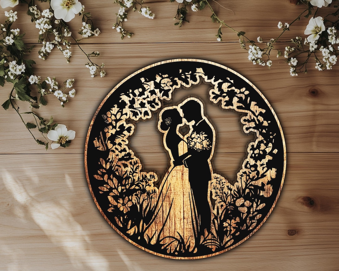 Laser Engraving Design for Wedding, SVG - Lightburn File , Wedding Sign ...