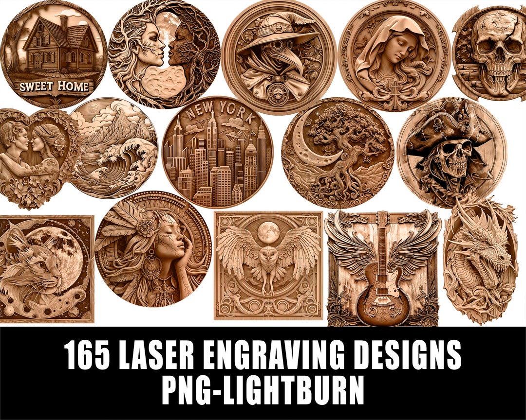 Laser Engraved Art Designs | PNG Lightburn Files (instant Download) - Etsy