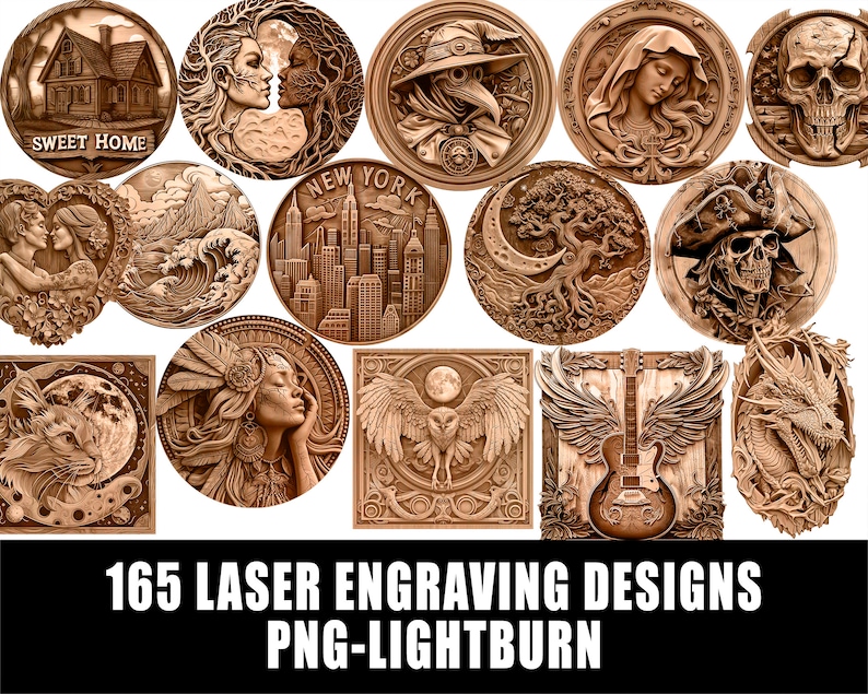 Laser Engraved Art Designs | PNG Lightburn Files (instant Download) - Etsy