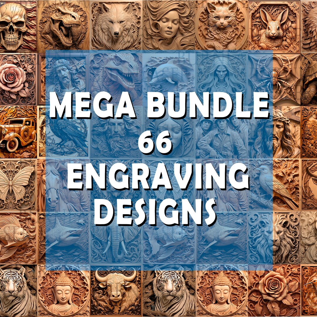 Bundle X66 Laser Engraving PNG 3D Illusion Engraved Laser-ready Digital ...